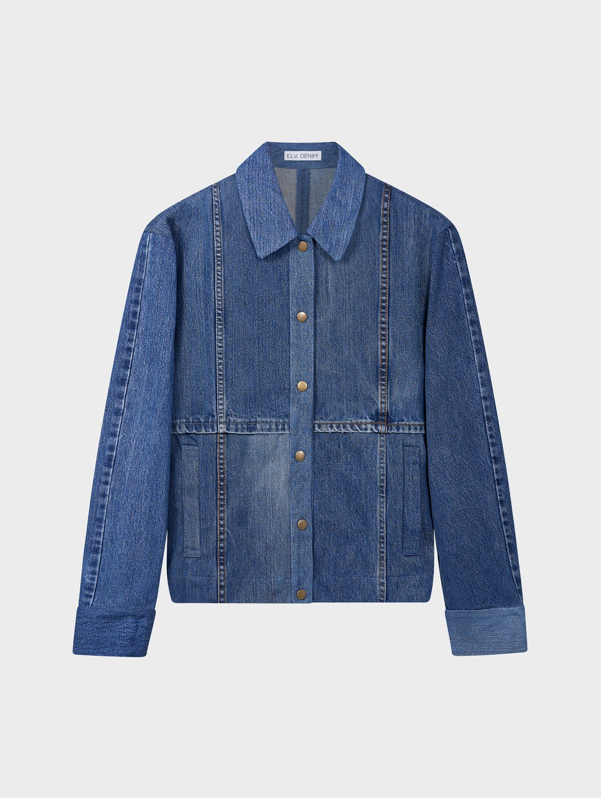 Kara Bomber Jacket Denim Mid Blue | E.L.V. Denim – ELV Denim