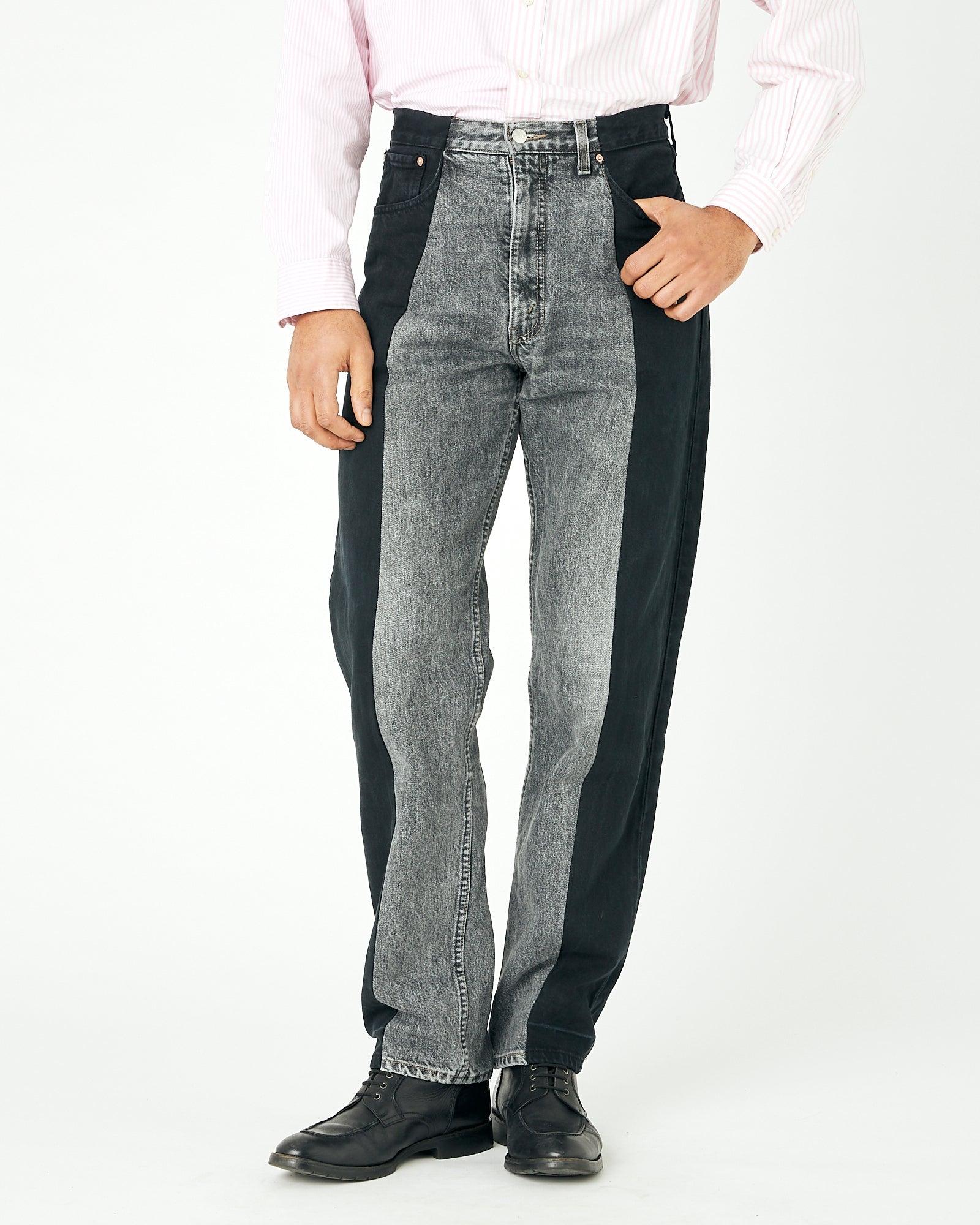 E.L.V. Denim Sustainable Black / Grey Contrast Boyfriend Jean – ELV Denim
